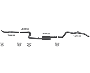 4WDbits Navara D40 STX 4 Cylinder 2.5L Ute 76mm Dump Pipe Back Exhaust ...