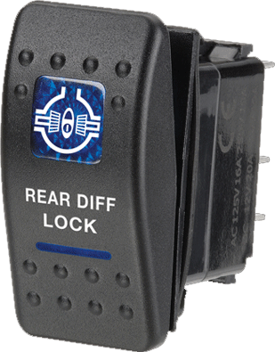 4WDbits Illuminated Off/On Sealed Rocker Switch 12 Volt - Rear Diff Lock