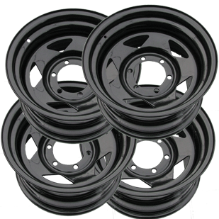 4WDbits Steel Rim 15 x 8 PCD 6/139.7 Offset -19 Black 5 Spoke - Set of 4