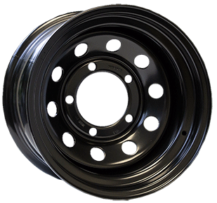 4WDbits Steel Rim 16 x 8 PCD 5/165 Offset -25 Black